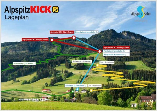 Alpspitzbahn: Neue „AlpspitzKICK“ Zipline-Freizeitanlage in Bau